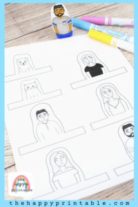 Printable Finger Puppets to Color and Play | The Happy Printable