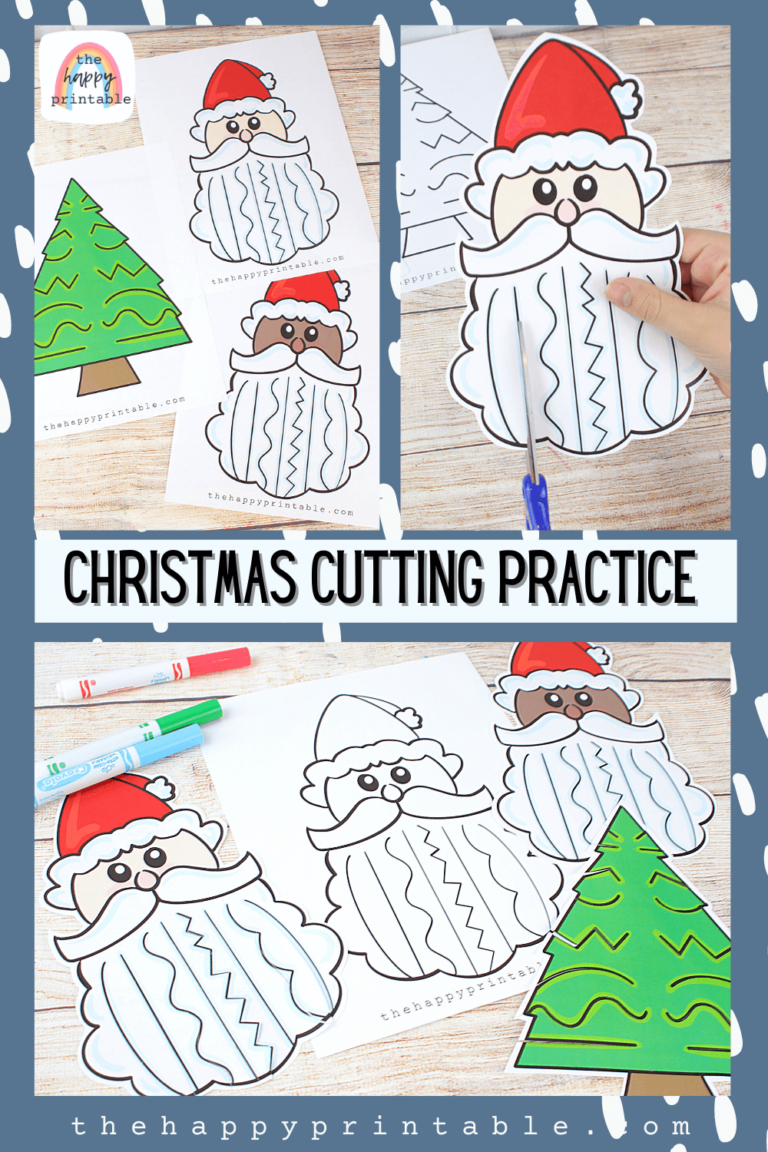 Christmas Themed Scissor Skills Printables | The Happy Printable
