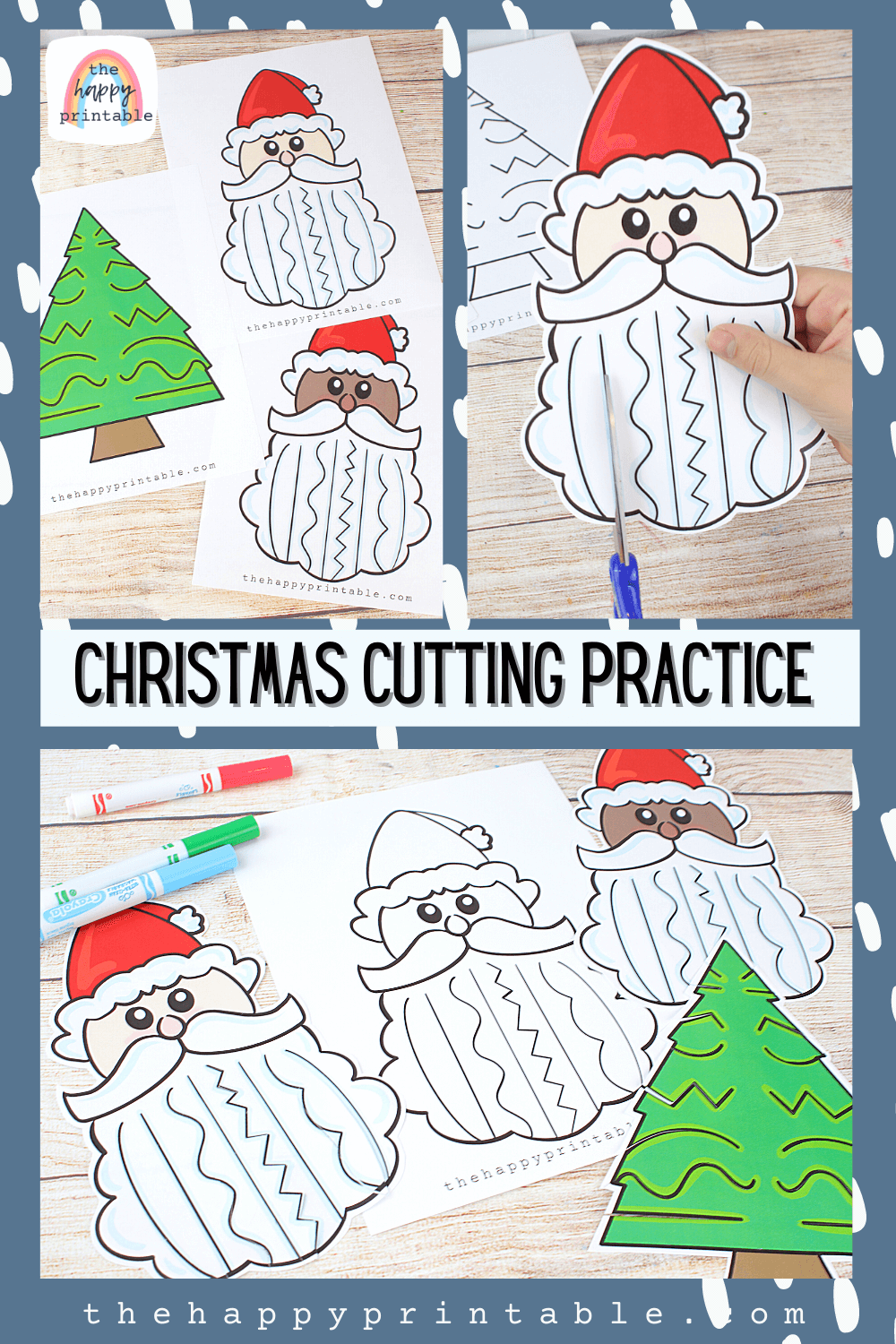 Christmas Themed Scissor Skills Printables | The Happy Printable