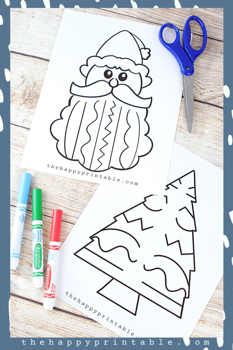 Christmas Themed Scissor Skills Printables | The Happy Printable