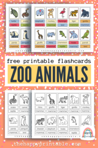 Printable Zoo Animal Flashcards | The Happy Printable