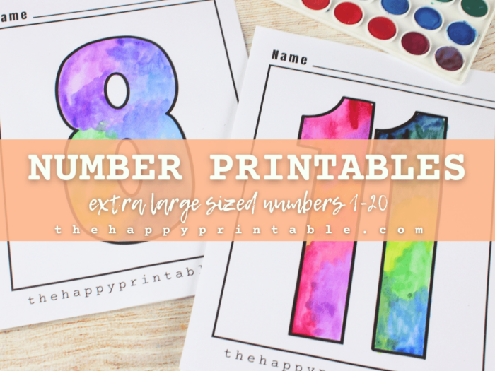 Printable Numbers 1-20 | The Happy Printable