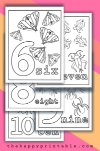 Number Coloring Pages with Insects | The Happy Printable