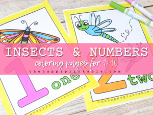 Number Coloring Pages with Insects | The Happy Printable