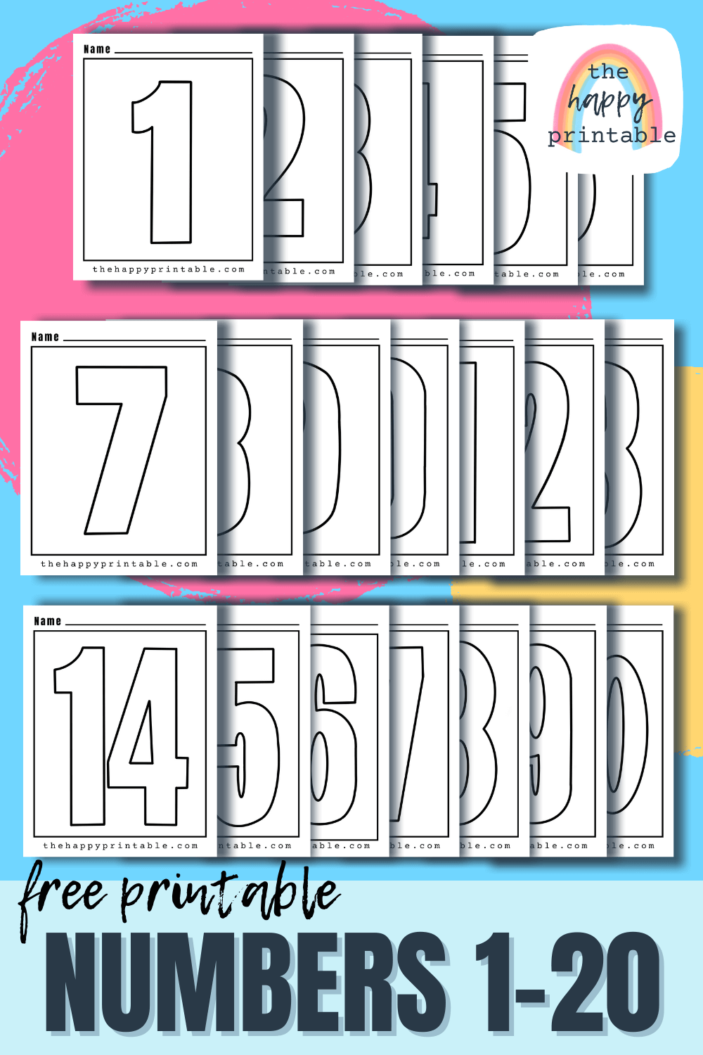 Printable Numbers 1 20 The Happy Printable