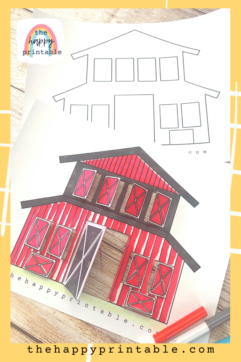 Barn Coloring Page for Kids | The Happy Printable
