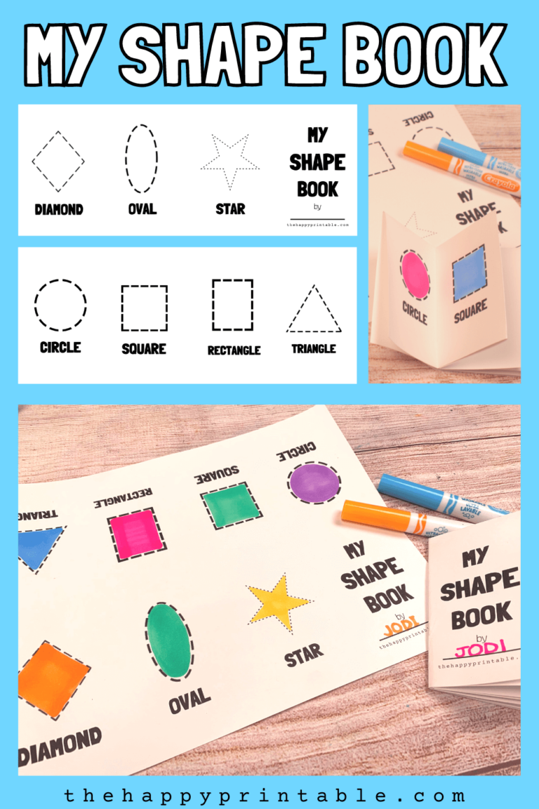 Shape Book- A Fold Up Book for Learning Shapes | The Happy Printable