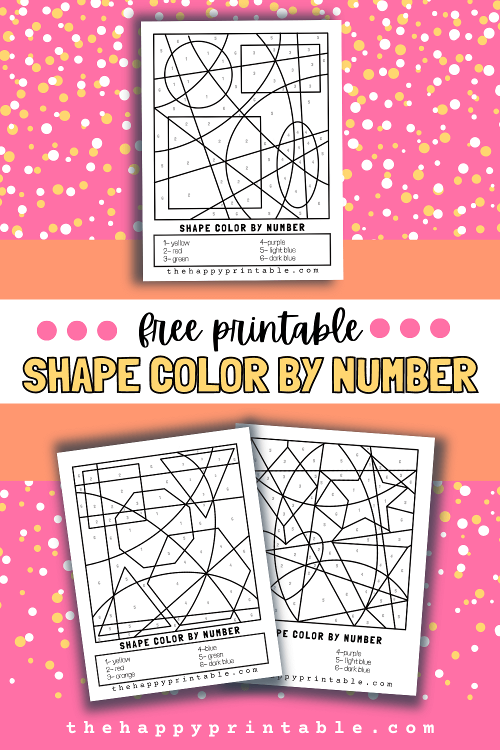 Color by Numbers with Shapes | The Happy Printable