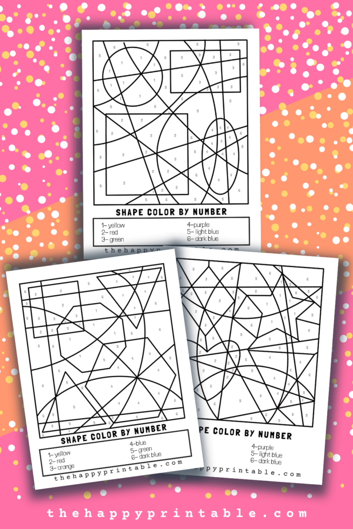 Color by Numbers with Shapes | The Happy Printable