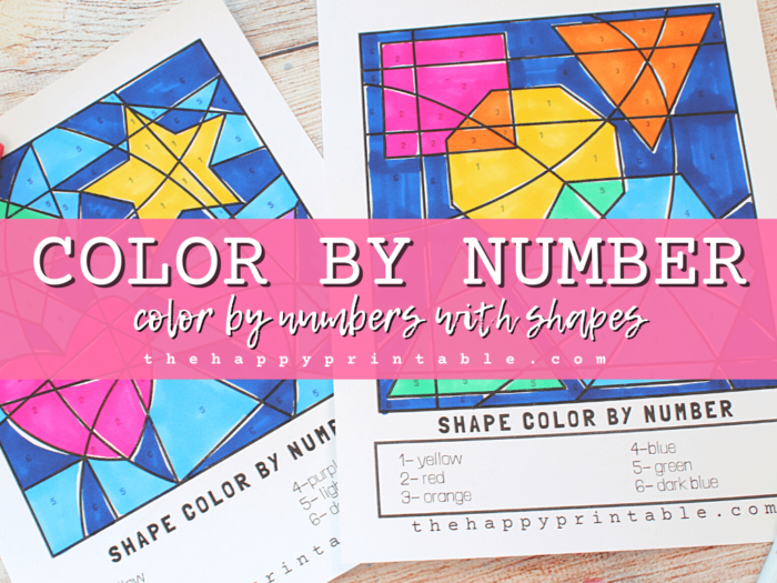 Color by Numbers with Shapes | The Happy Printable