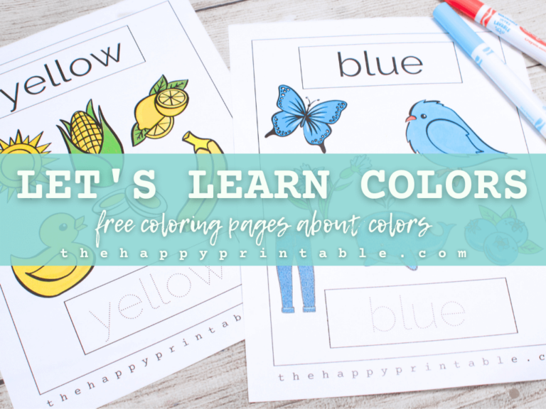 Learning Colors Coloring Pages | The Happy Printable