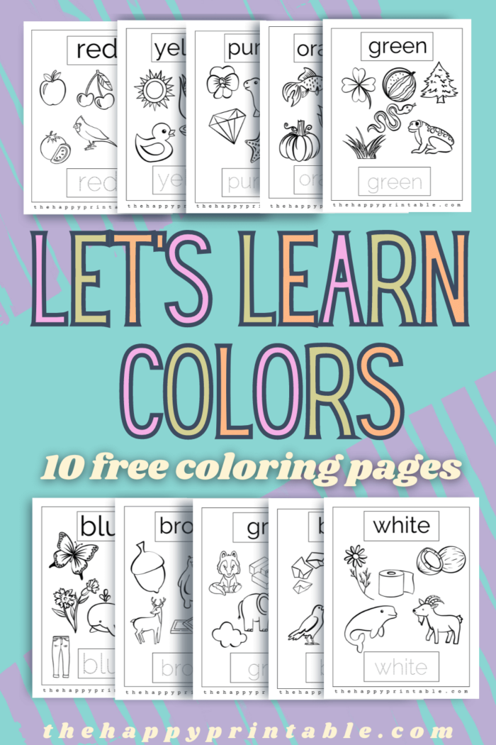 Learning Colors Coloring Pages | The Happy Printable