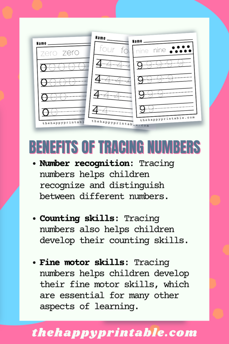 Number Tracing Worksheets | The Happy Printable