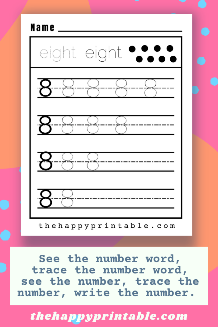 Number Tracing Worksheets | The Happy Printable