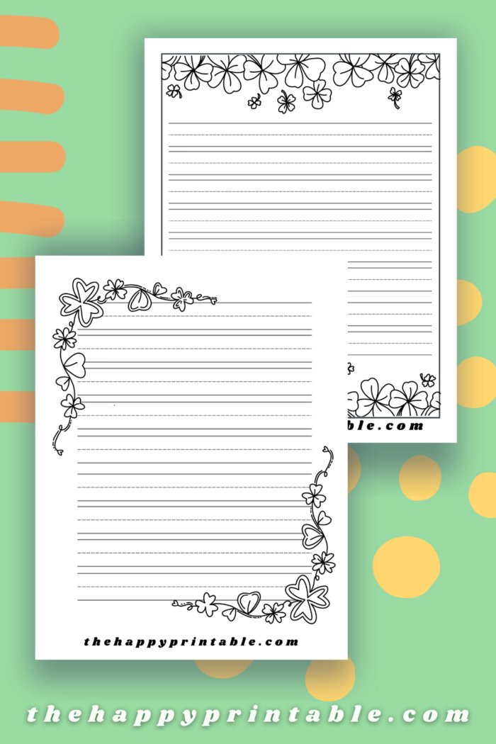 St. Patrick’s Day Writing Paper for Kids | The Happy Printable
