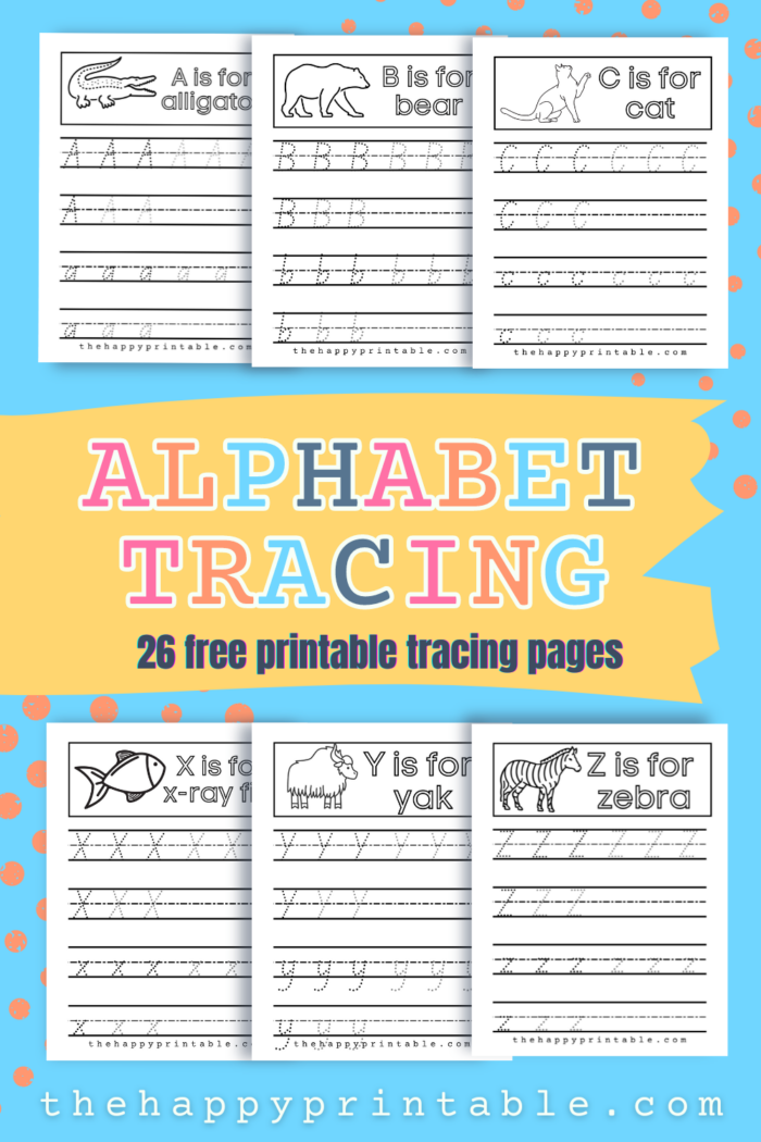 Alphabet Tracing Worksheets | The Happy Printable