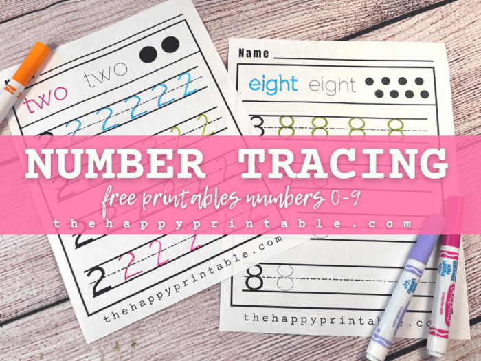 Number Tracing Worksheets | The Happy Printable
