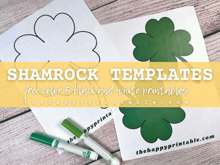 Shamrock Templates-Printable for Kids | The Happy Printable