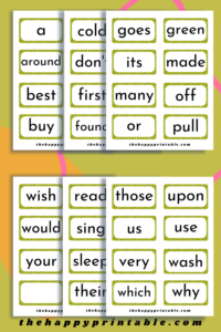 Second Grade Dolch Sight Word Flashcards | The Happy Printable