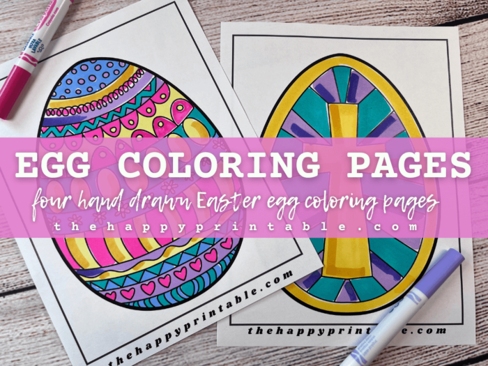 Easter Egg Coloring Pages | The Happy Printable