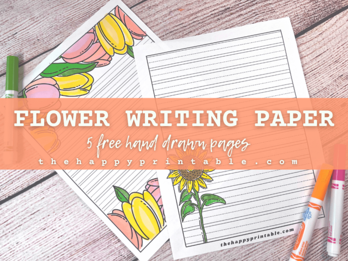 Printable Flower Writing Paper | The Happy Printable