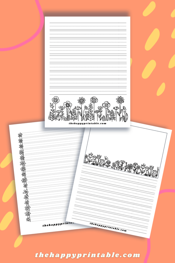 Printable Flower Writing Paper | The Happy Printable