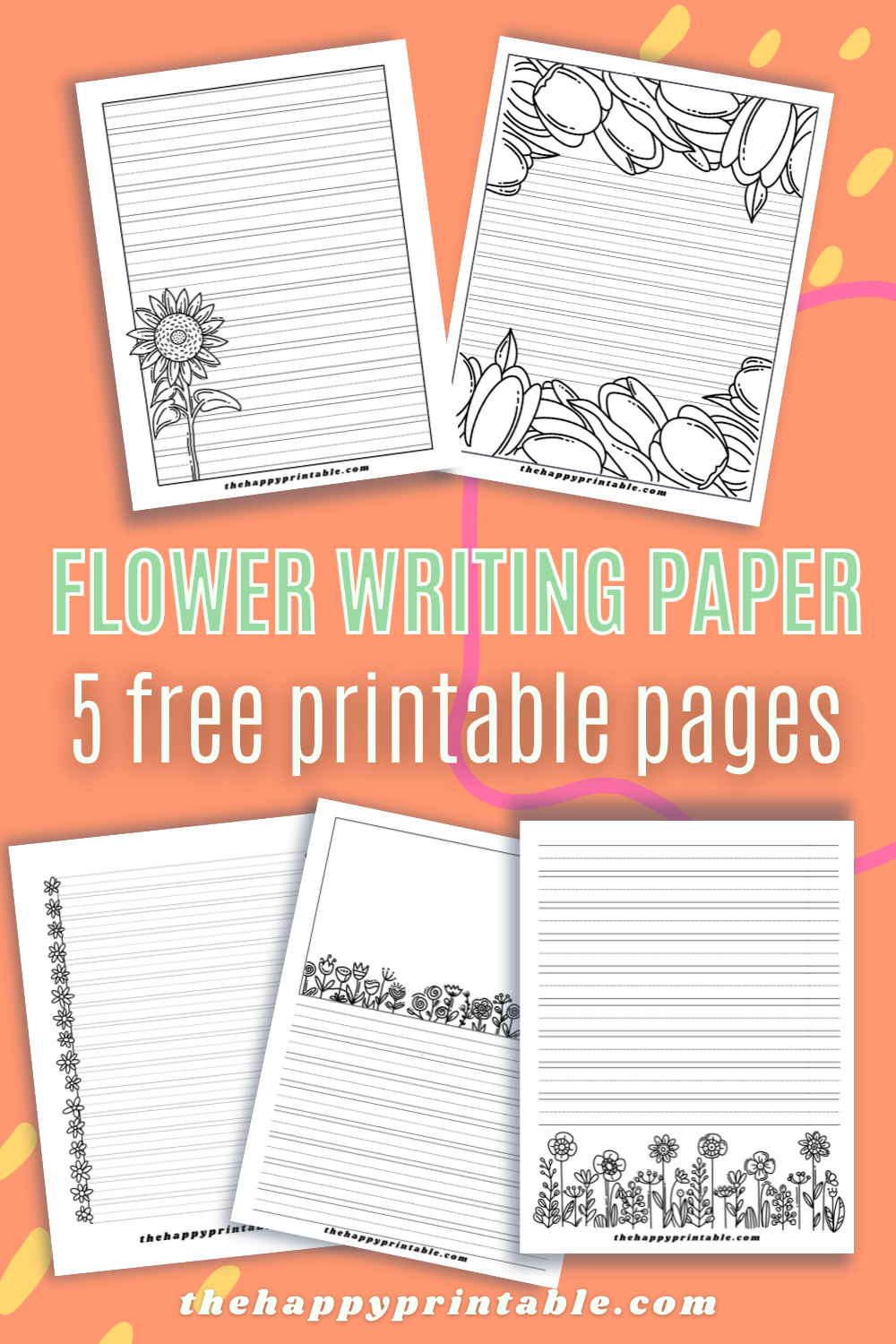 Printable Flower Writing Paper | The Happy Printable