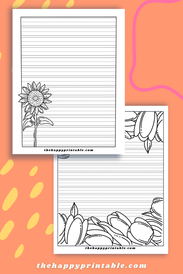 Printable Flower Writing Paper | The Happy Printable