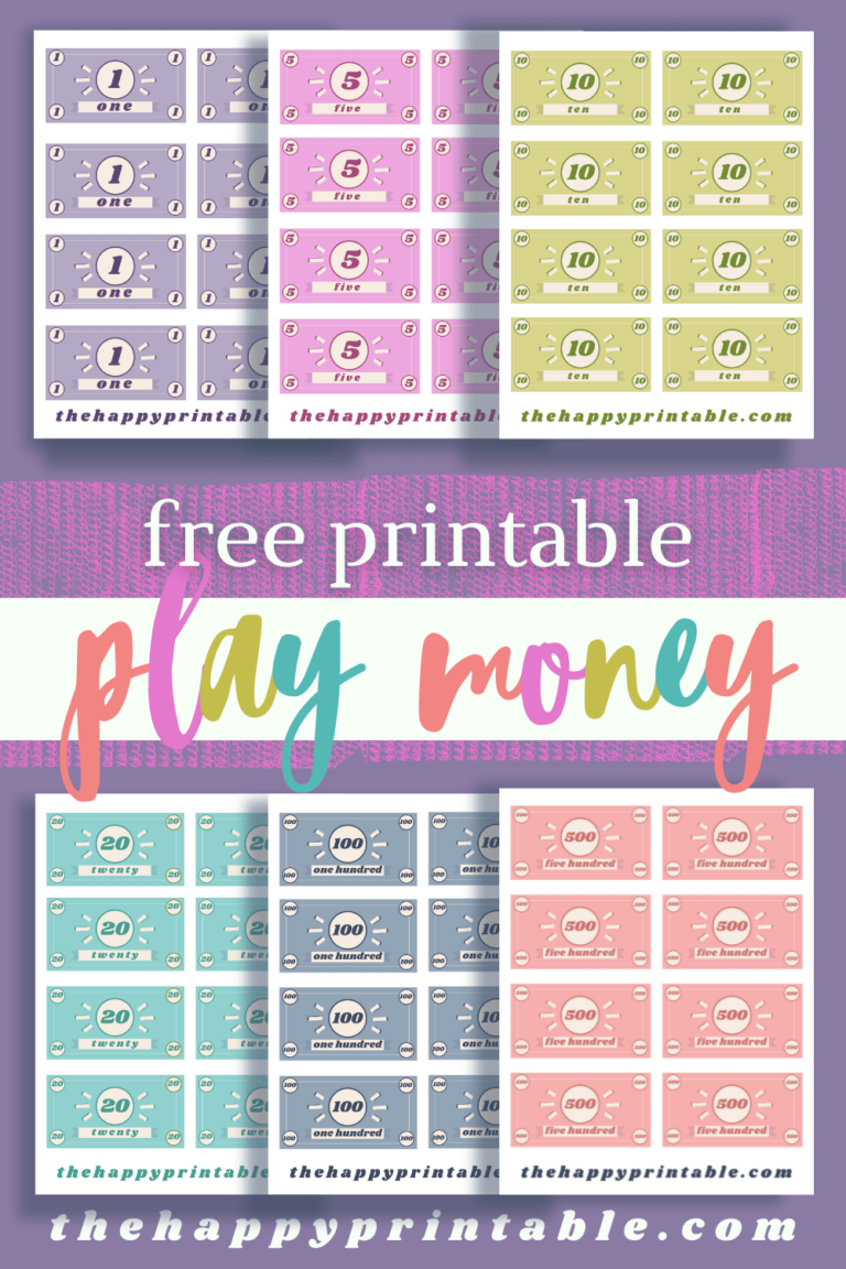 Printable Play Money | The Happy Printable