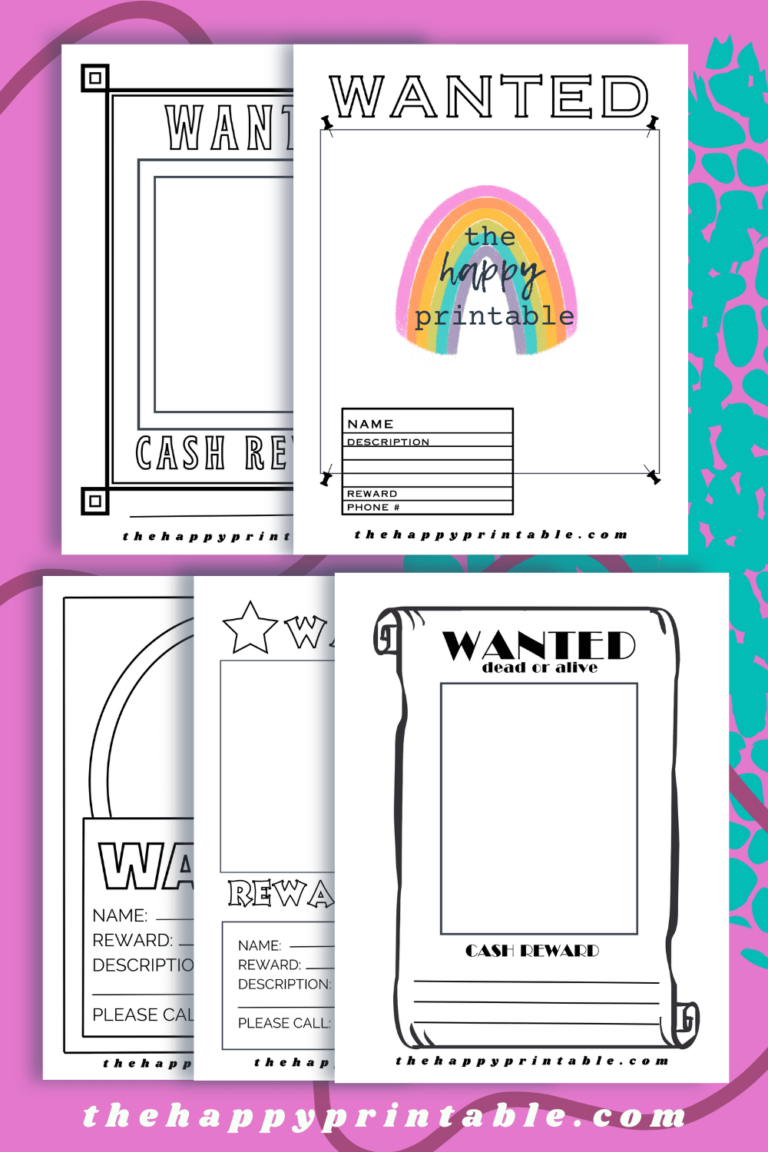 Printable Wanted Posters for Kids | The Happy Printable