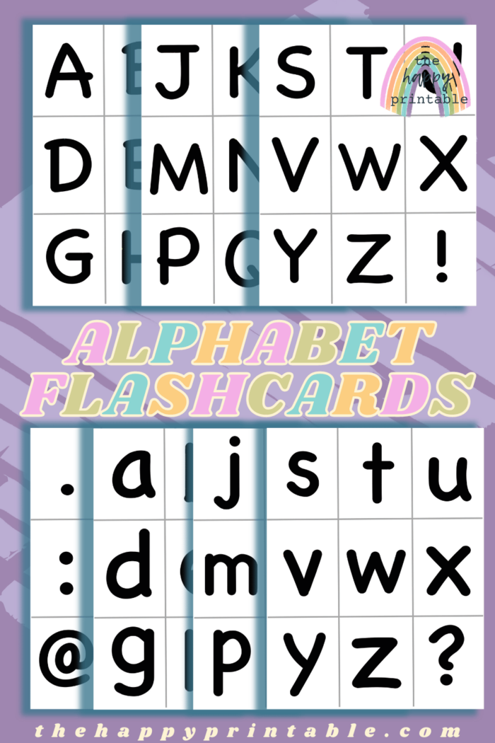 Alphabet Flashcards- Uppercase, Lowercase, & Punctuation | The Happy ...