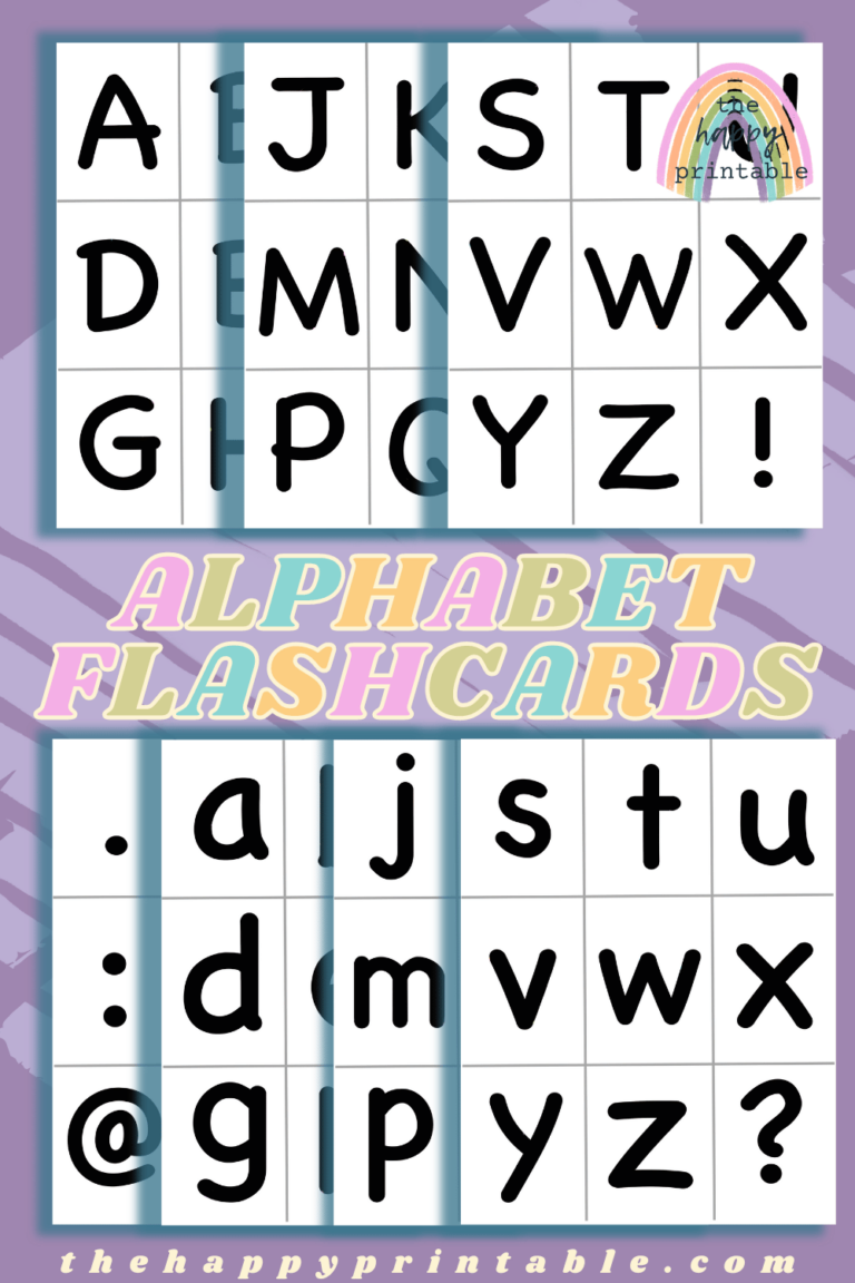 Alphabet Flashcards- Uppercase, Lowercase, & Punctuation | The Happy ...