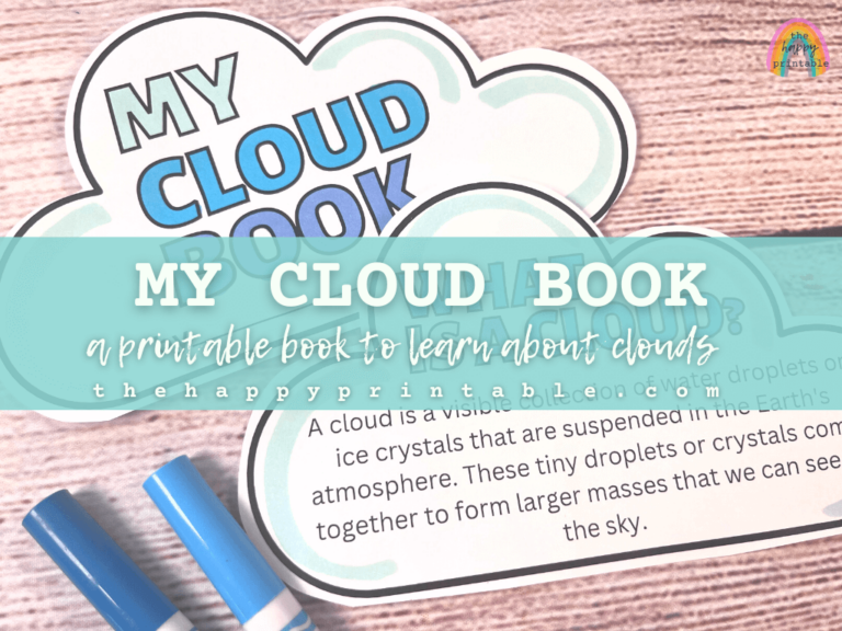Learning about Clouds- Printable Cloud Book | The Happy Printable