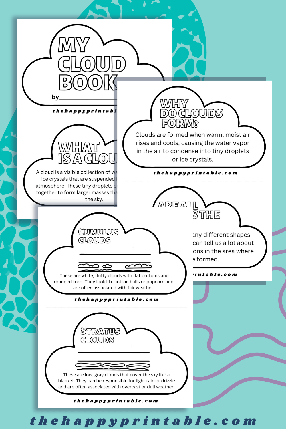 Learning about Clouds- Printable Cloud Book | The Happy Printable