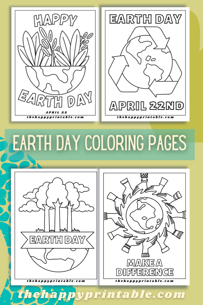 Earth Day Coloring Pages | The Happy Printable