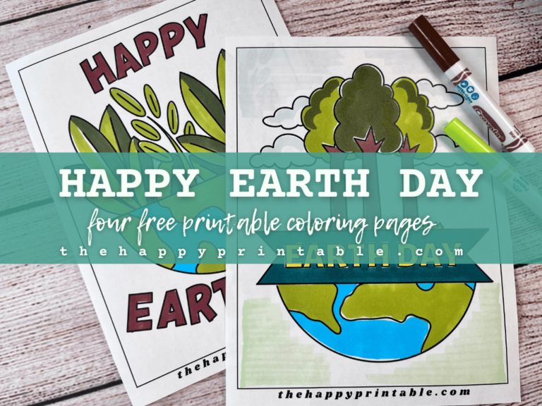 Earth Day Coloring Pages | The Happy Printable