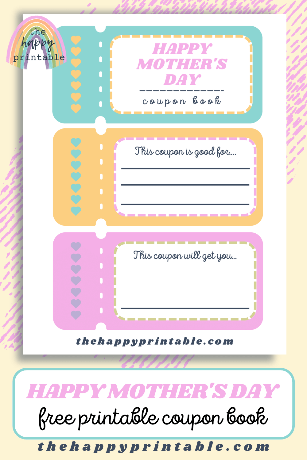 Printable Mother’s Day Coupon Book | The Happy Printable