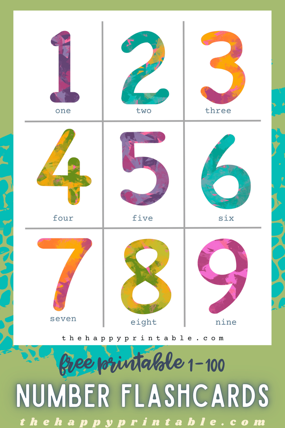 Free Printable Number Flashcards- Number 1-100 & Functions Signs | The ...