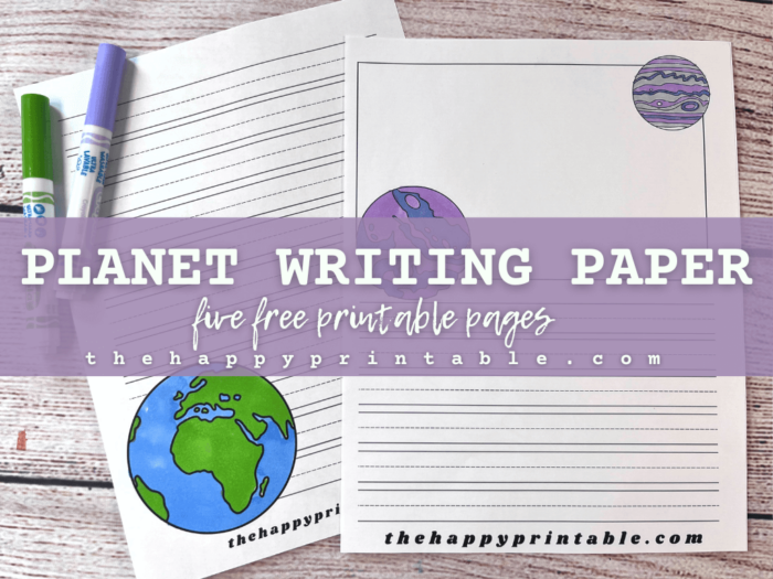 Planet Themed Writing Paper for Kids | The Happy Printable