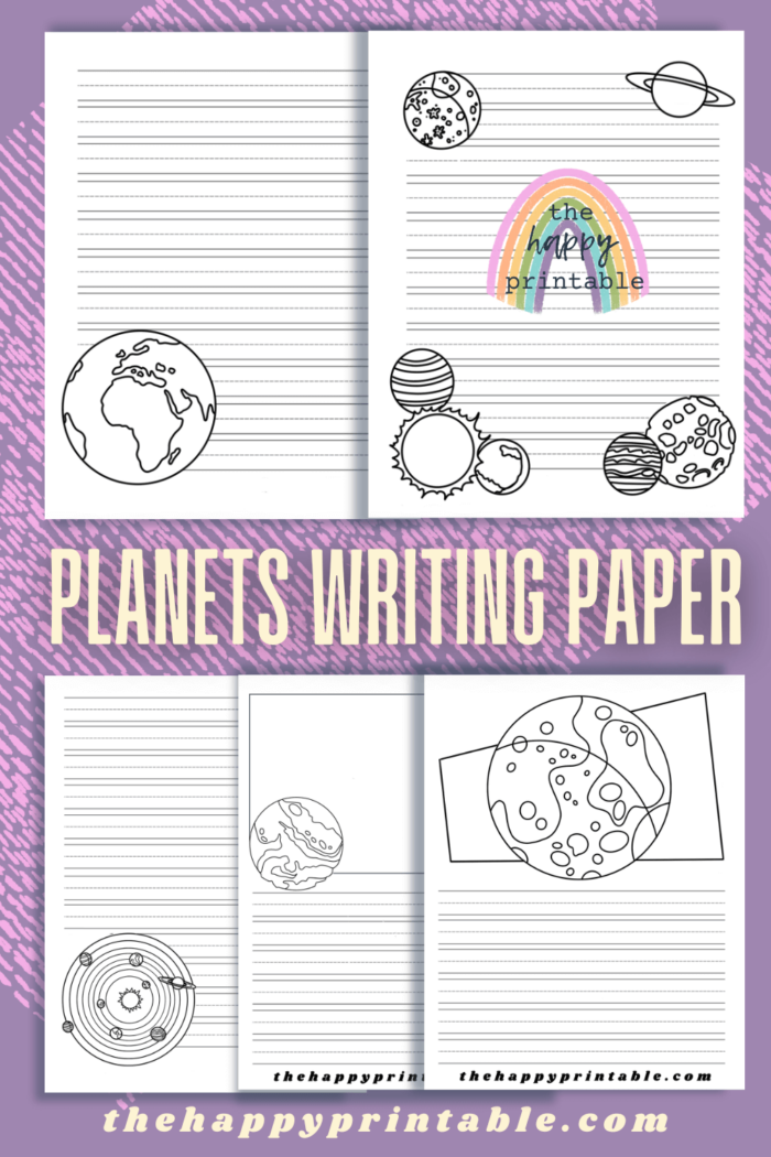 Planet Themed Writing Paper for Kids | The Happy Printable