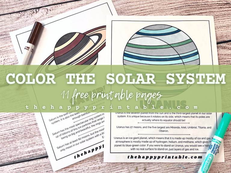 Solar System Coloring Pages | The Happy Printable