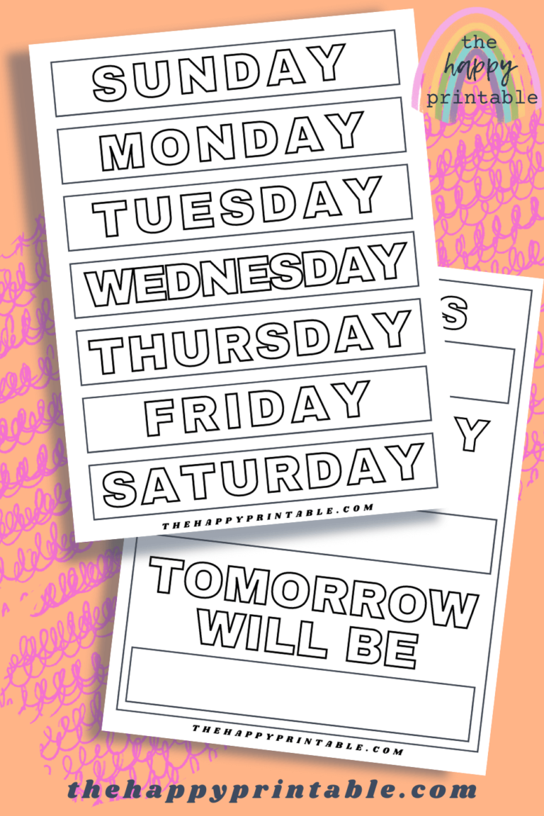 Days of the Week Printables | The Happy Printable