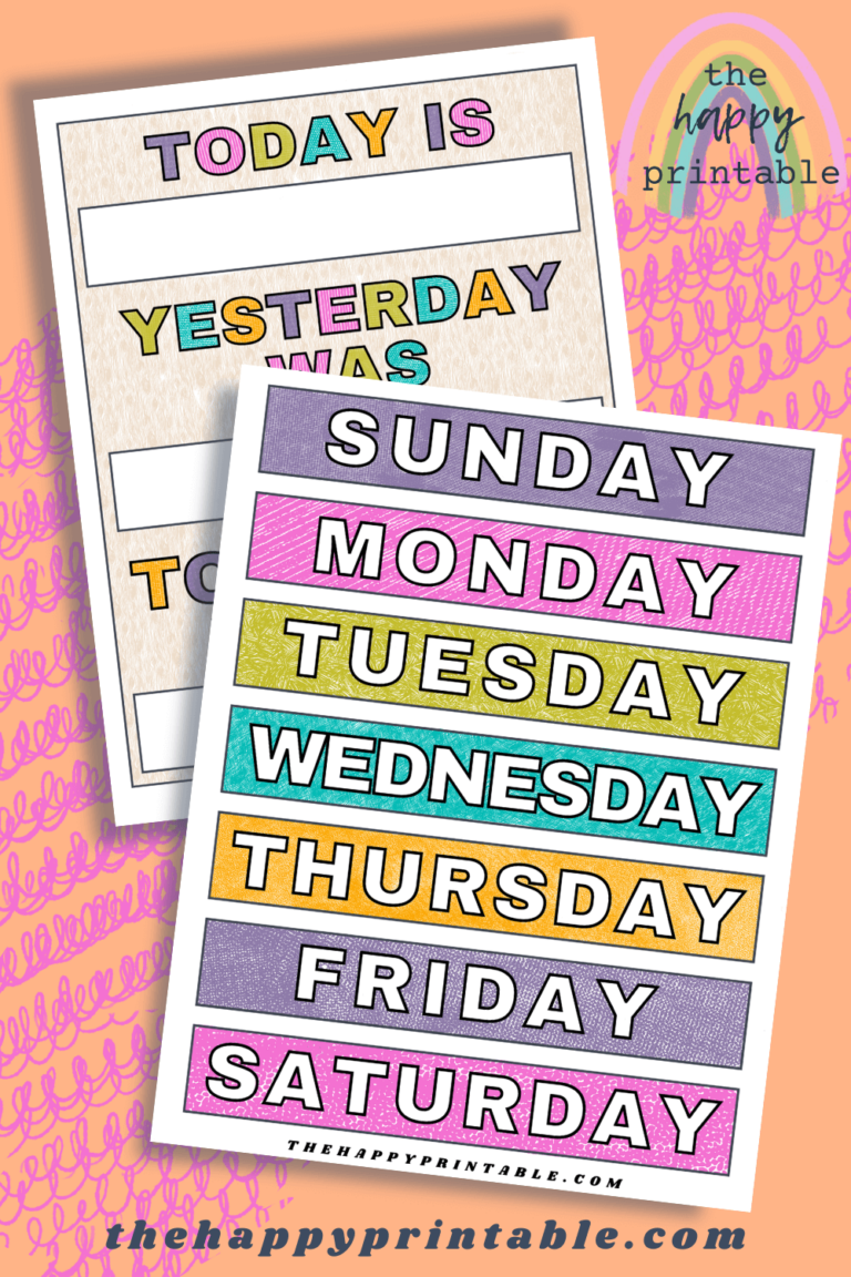 Days of the Week Printables | The Happy Printable
