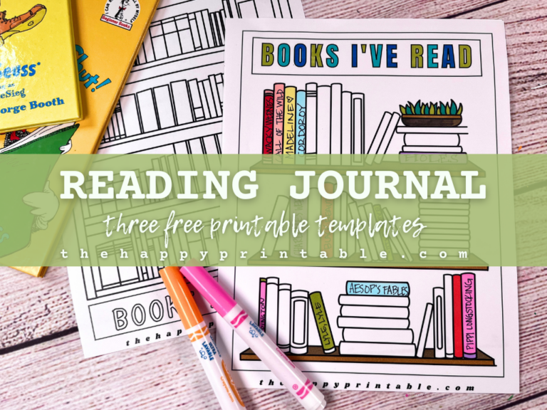 Printable Reading Journal Template | The Happy Printable