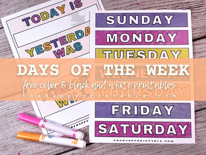 Days of the Week Printables | The Happy Printable