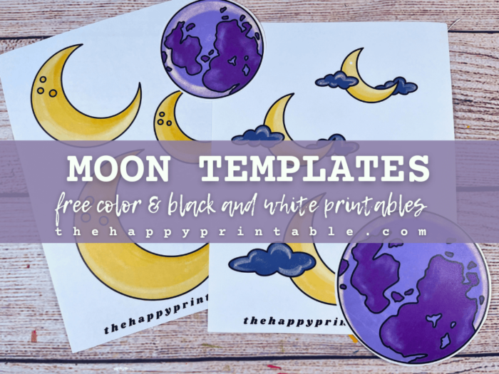 Printable Moon Templates | The Happy Printable