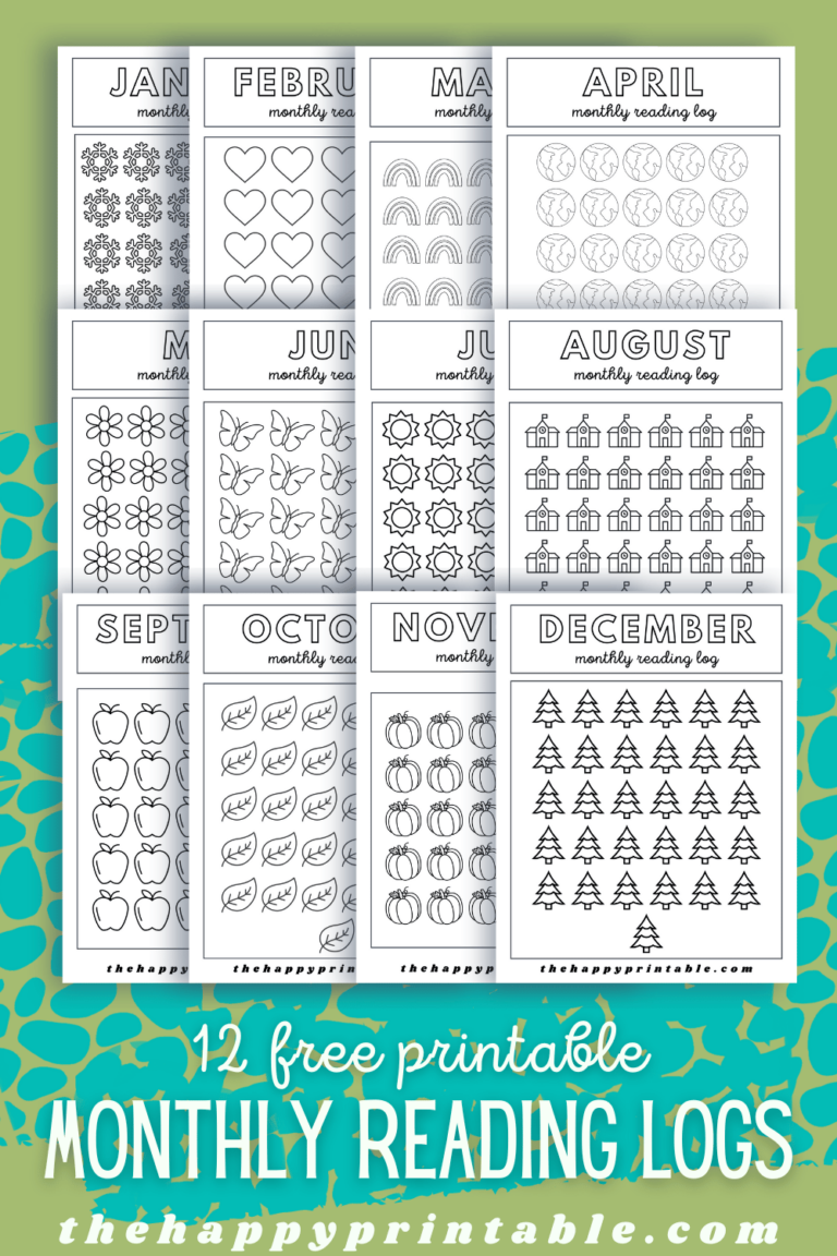 Monthly Reading Log Printable | The Happy Printable