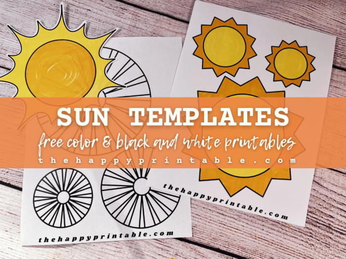 Sun Templates | The Happy Printable