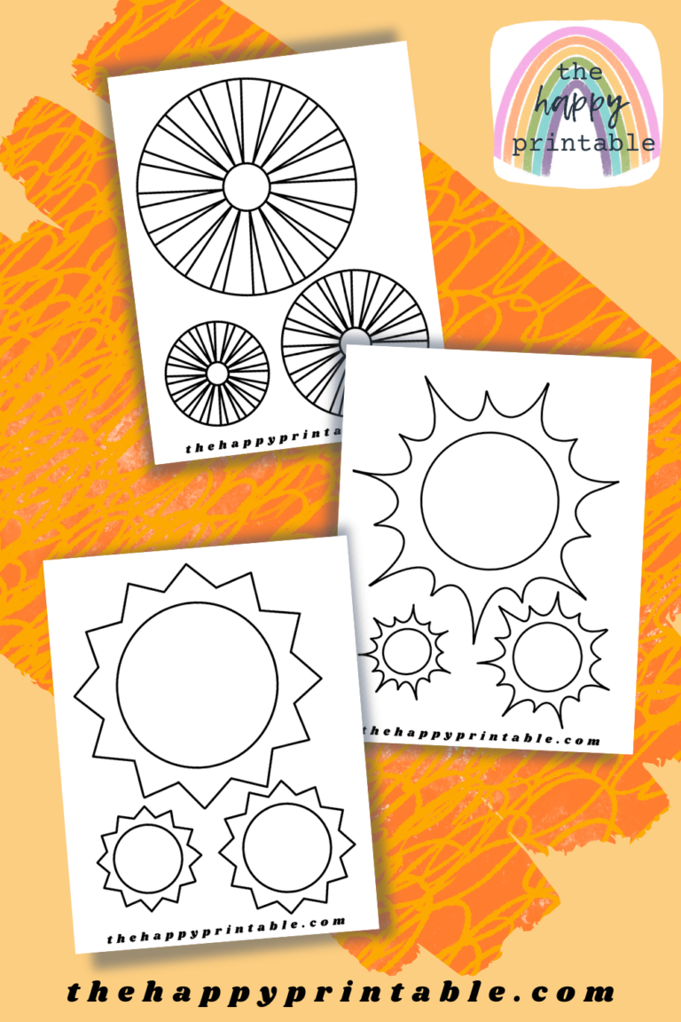 Sun Templates | The Happy Printable