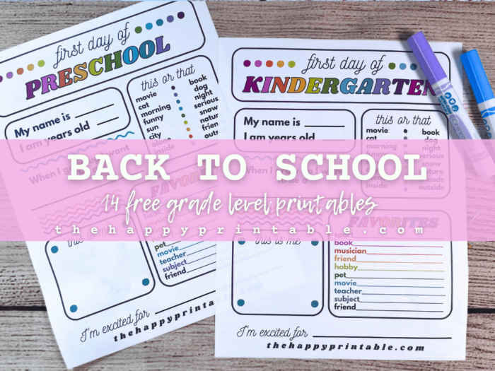 First Day of School Questions for Kids | The Happy Printable